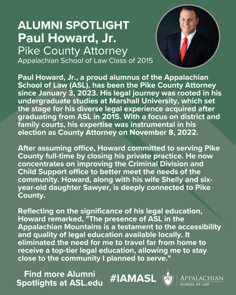 Paul Howard - Alumni Spotlight - Appalachian School of Law